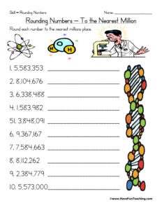 Rounding to the Nearest Million Worksheet - Have Fun Teaching