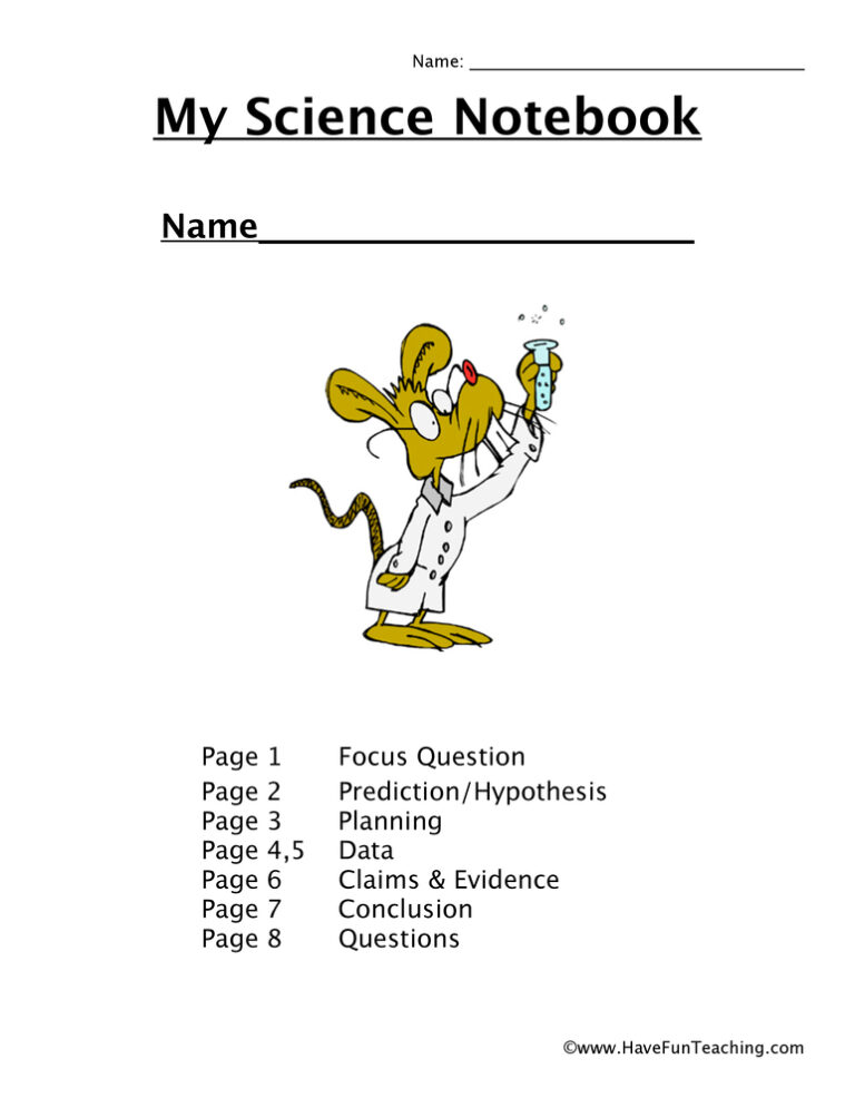 Science Notebook Activity Booklet - Have Fun Teaching