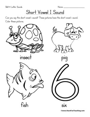 Short Vowel I Worksheet - Have Fun Teaching