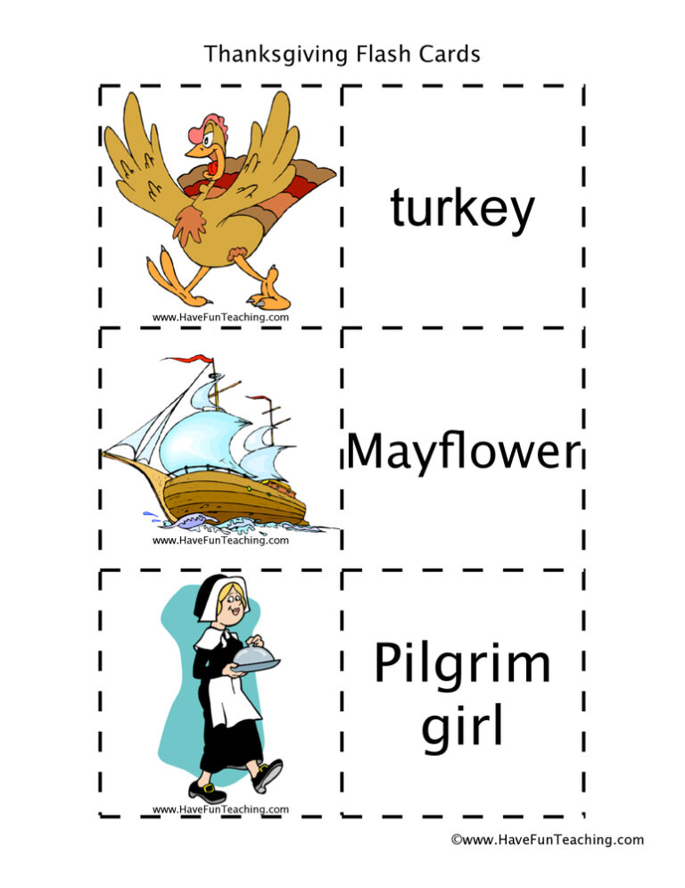 Thanksgiving Flash Cards - Have Fun Teaching