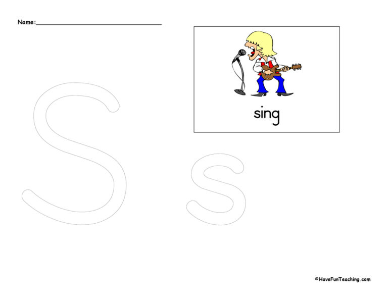 Letter S Tracing Worksheet - Have Fun Teaching