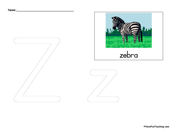 Letter Z Tracing Worksheet - Have Fun Teaching