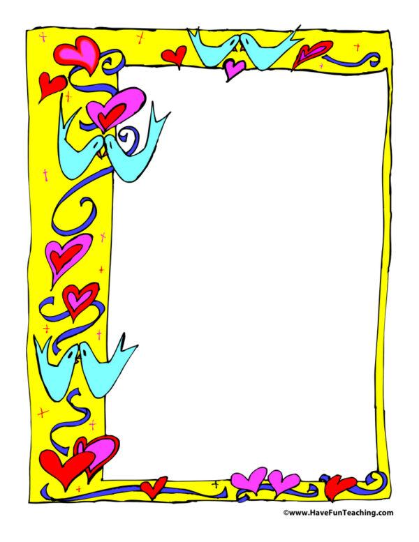 Valentine's Day Doves and Hearts Paper - Have Fun Teaching