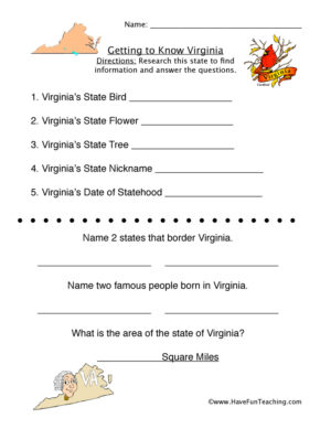 Virginia Worksheet - Have Fun Teaching