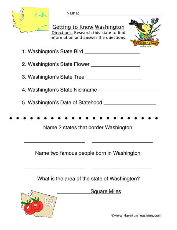 Washington Worksheet - Have Fun Teaching