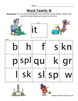 IT Word Family Worksheet - Have Fun Teaching