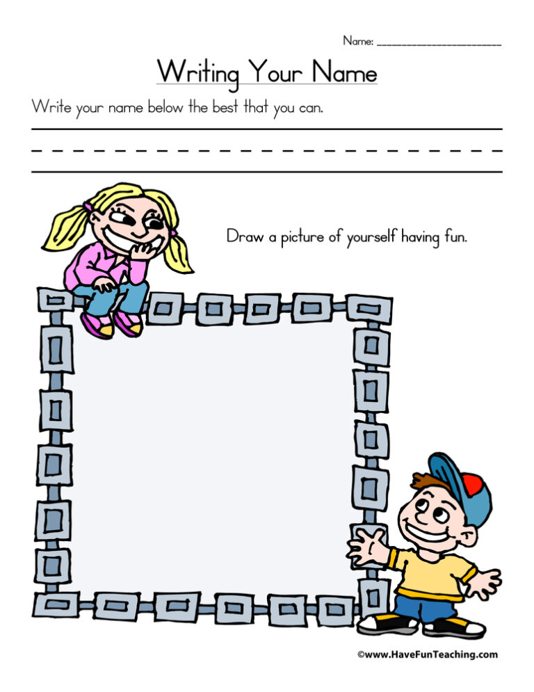 Writing Your Name Worksheet - Have Fun Teaching