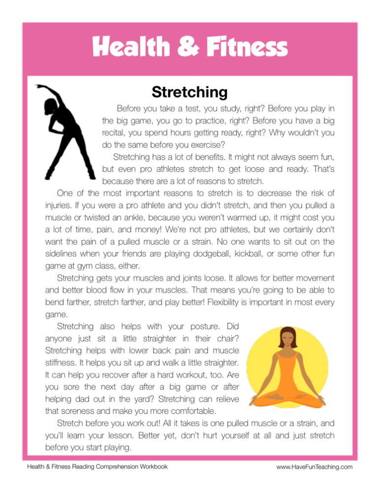Fitness and Exercise Worksheets - Have Fun Teaching