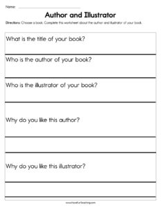 Author and Illustrator Worksheet - Have Fun Teaching