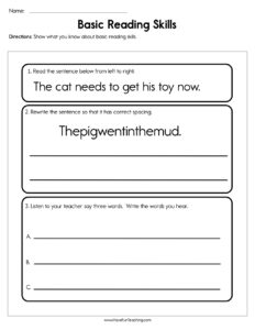 Basic Reading Skills Worksheet - Have Fun Teaching