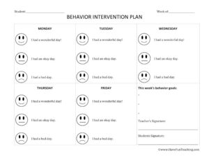 Behavior Intervention Lesson Plan Template - Have Fun Teaching