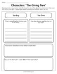 Characters The Giving Tree Worksheet - Have Fun Teaching
