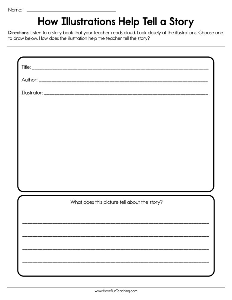 How Illustrations Help Tell a Story Worksheet - Have Fun Teaching