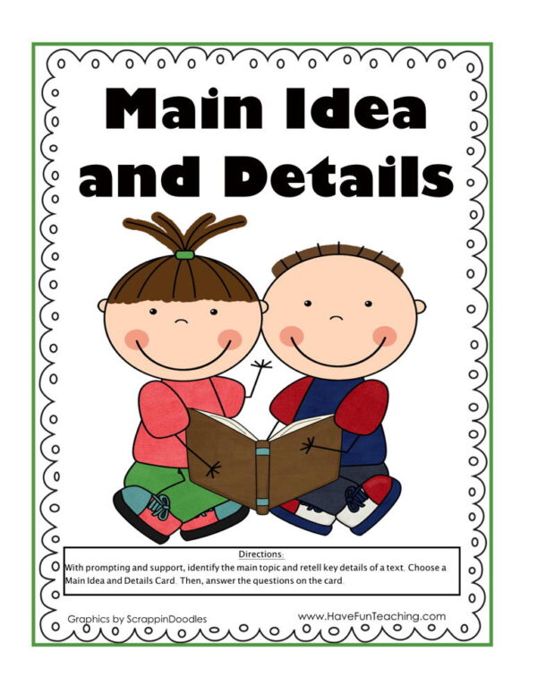 Main Idea and Details Activity - Have Fun Teaching
