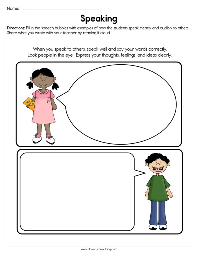 Speaking Worksheet - Have Fun Teaching