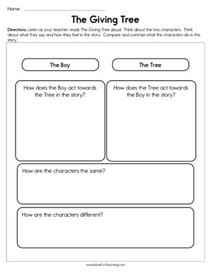 The Giving Tree Worksheet - Have Fun Teaching
