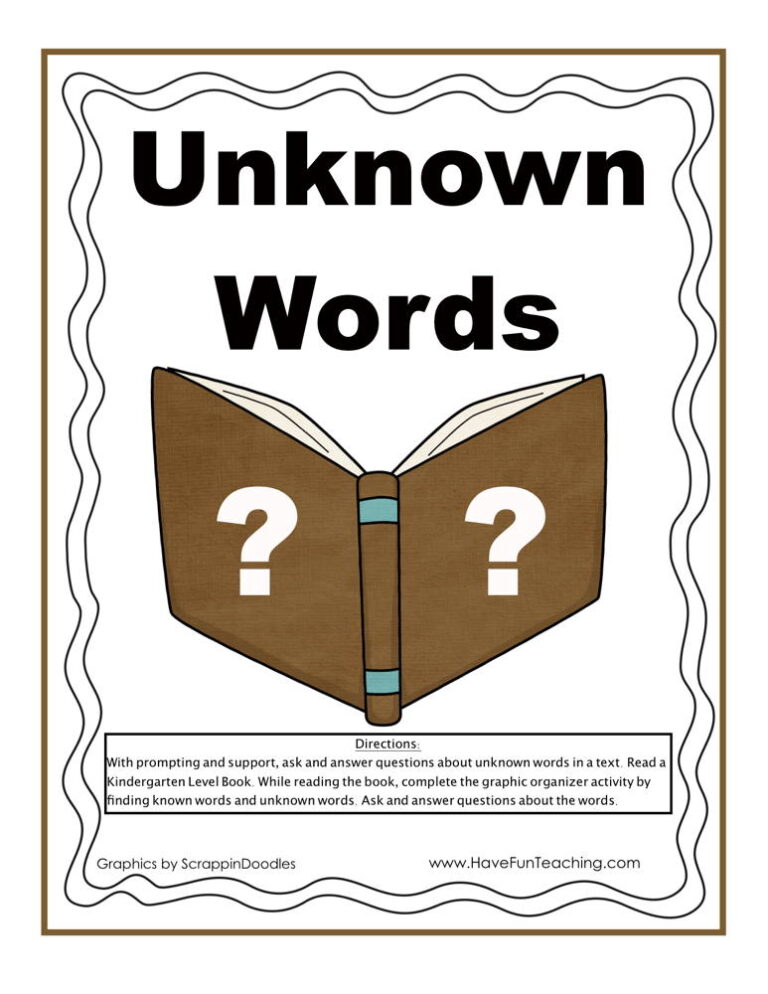Unknown Words Activity - Have Fun Teaching