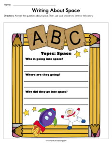 Writing about Space Worksheet - Have Fun Teaching