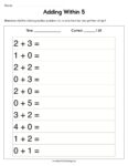 Adding Within 5 Worksheet - Have Fun Teaching