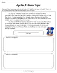 Apollo 11 Main Topic Worksheet - Have Fun Teaching