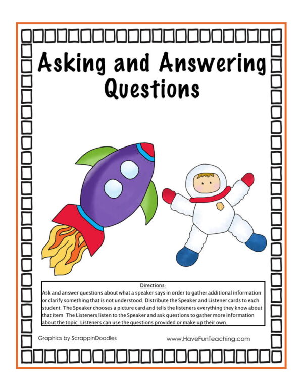 Asking and Answering Questions Activity - Have Fun Teaching