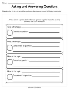 Asking and Answering Questions Worksheet - Have Fun Teaching
