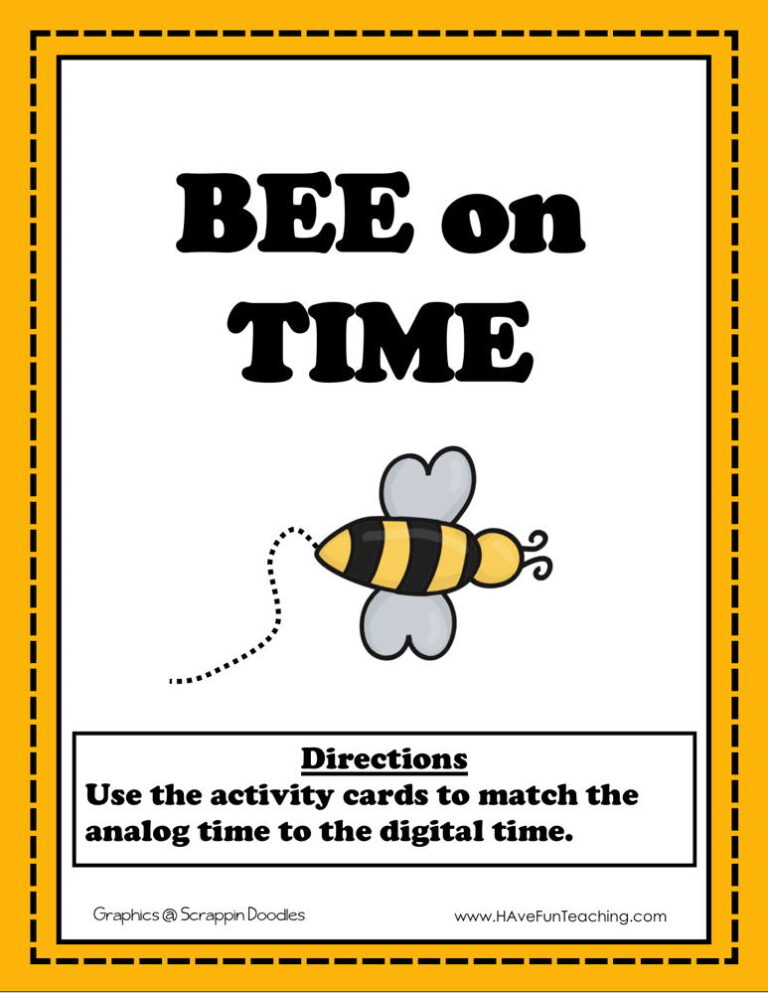 Bee on Time to the Hour Activity - Have Fun Teaching