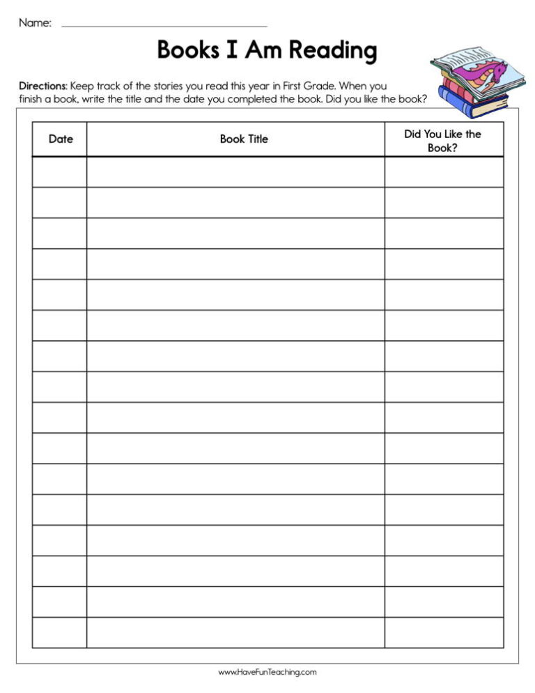 Books I Am Reading Worksheet - Have Fun Teaching