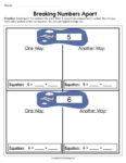 Breaking Numbers Apart Worksheet - Have Fun Teaching