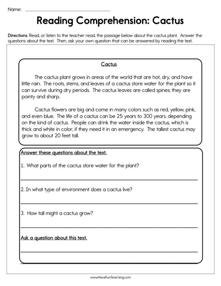 Plant Worksheets - Have Fun Teaching