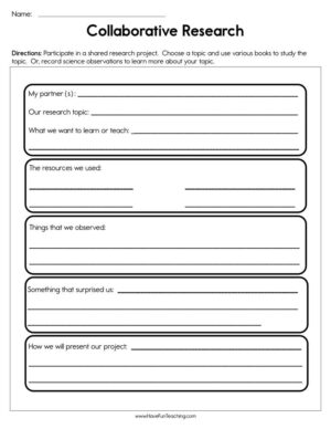 Collaborative Research Worksheet - Have Fun Teaching