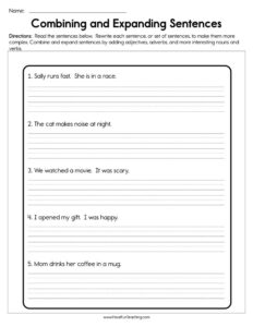 Combining and Expanding Sentences Worksheet - Have Fun Teaching