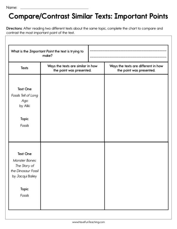 Compare and Contrast Worksheets - Have Fun Teaching