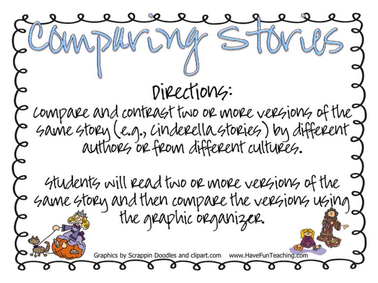 Comparing Two Stories Activity - Have Fun Teaching
