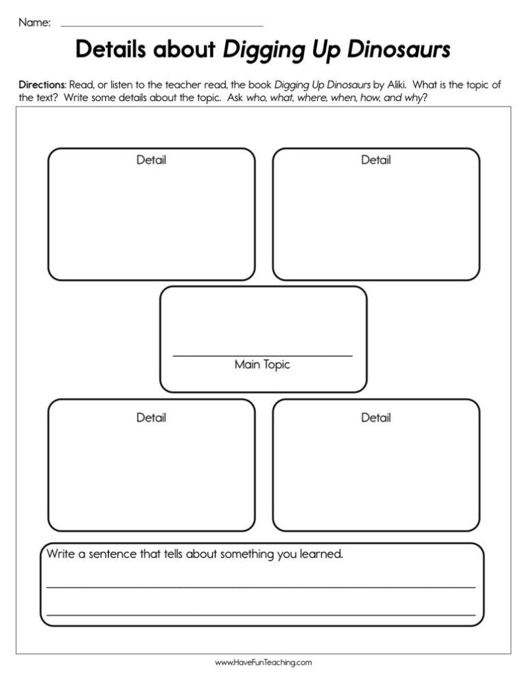 Details about Digging Up Dinosaurs Worksheet - Have Fun Teaching
