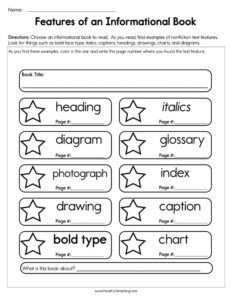 Features of an Informational Book Worksheet - Have Fun Teaching