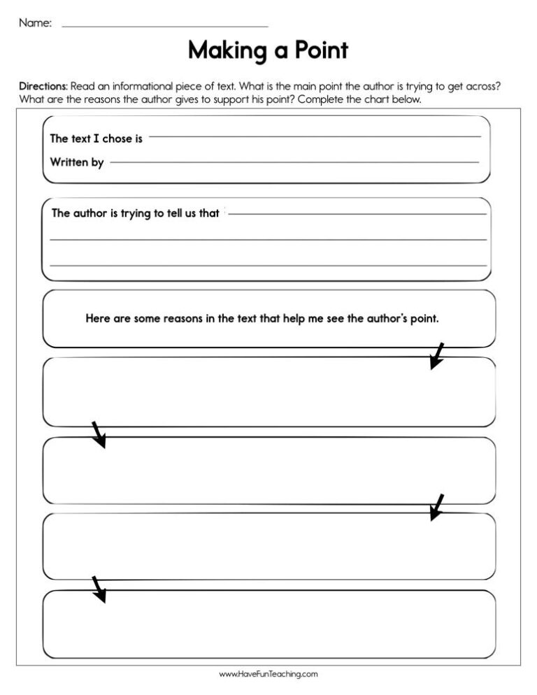 Making a Point Worksheet - Have Fun Teaching