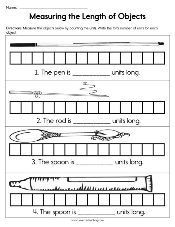 Measuring the Length of Objects Worksheet - Have Fun Teaching