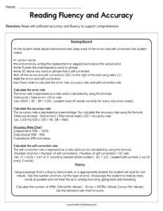 Reading Fluency and Accuracy Worksheet - Have Fun Teaching