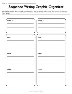Sequence Writing Graphic Organizer Worksheet - Have Fun Teaching