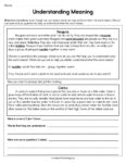 Understanding Meaning Worksheet - Have Fun Teaching