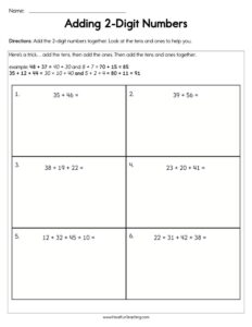 Adding 2 Digit Numbers Worksheet - Have Fun Teaching