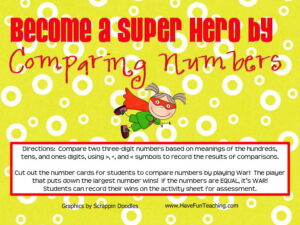 Become a Superhero by Comparing Numbers Activity - Have Fun Teaching