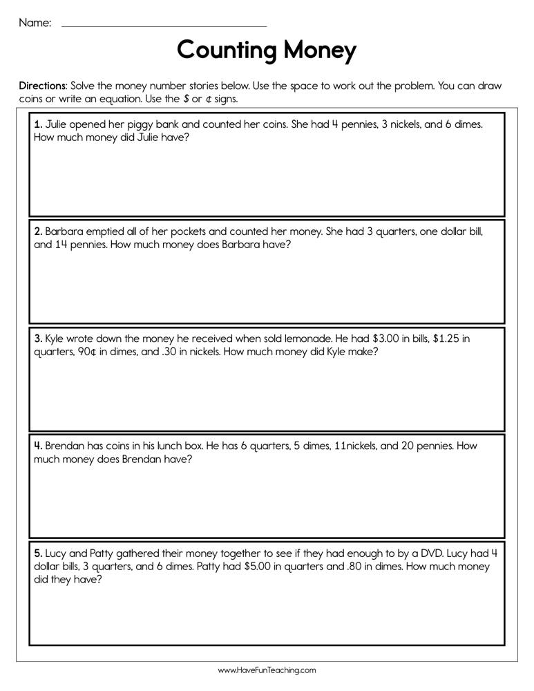 Counting Money Worksheet Have Fun Teaching Counting Money Worksheet Have Fun Teaching