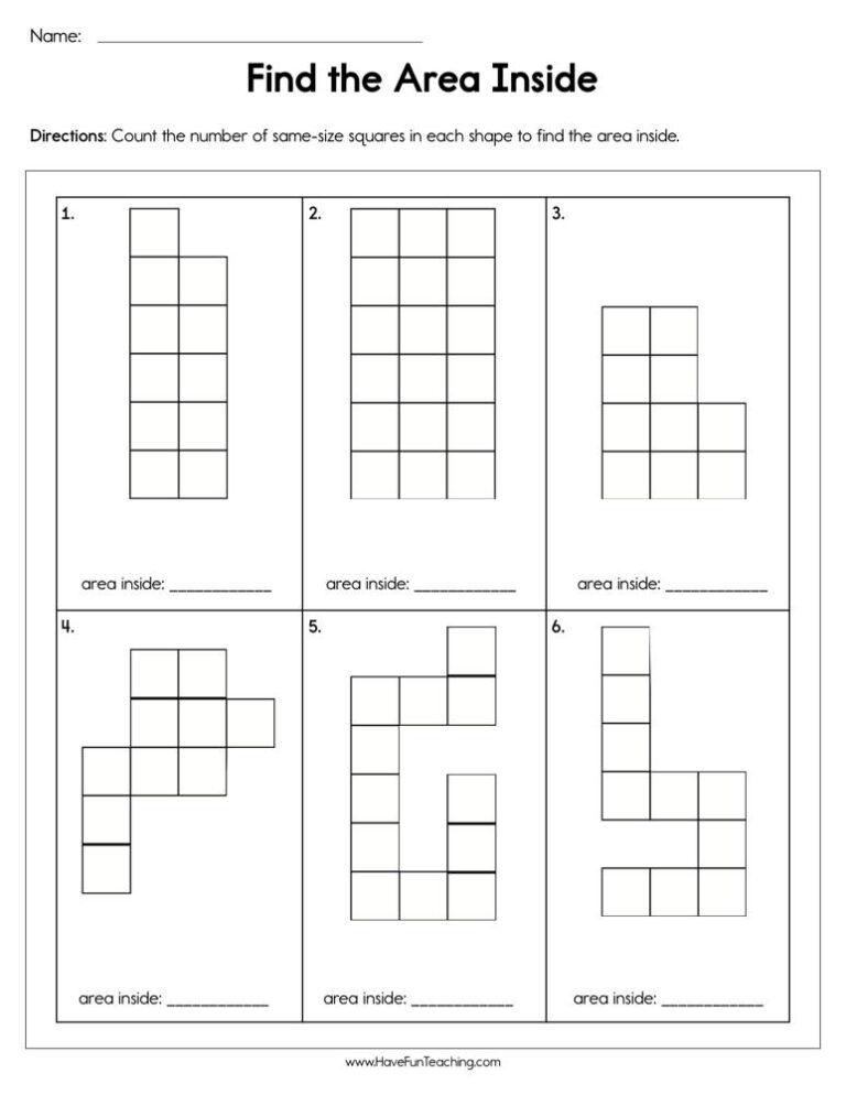 Find the Area Inside Worksheet - Have Fun Teaching