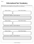 Informational Text Vocabulary Worksheet - Have Fun Teaching