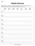 Multiple Meanings Writing Sentences Worksheet - Have Fun Teaching