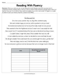 Reading with Fluency Worksheet - Have Fun Teaching