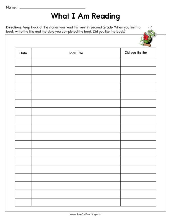 Second Grade What I am Reading Worksheet - Have Fun Teaching
