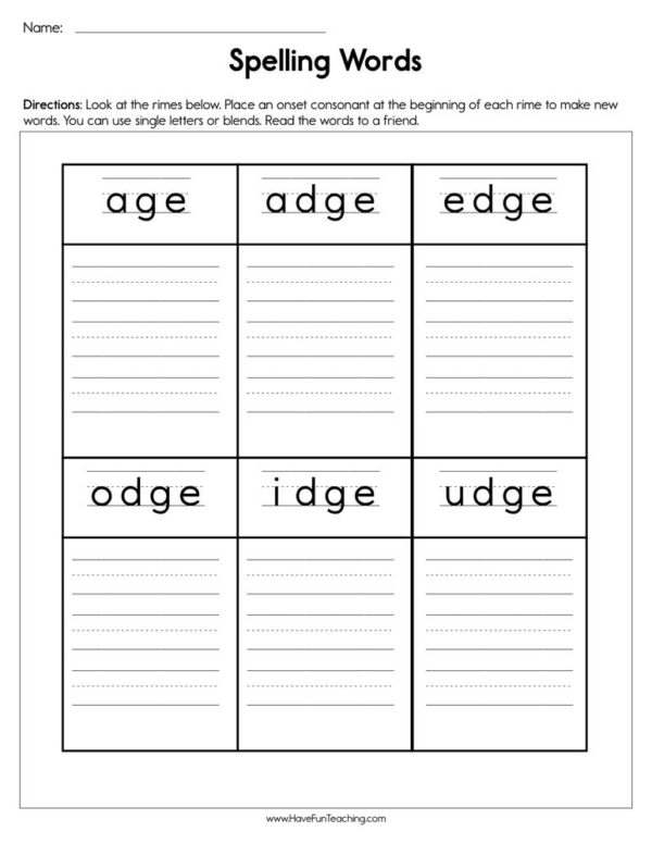 Word Ending Worksheets - Have Fun Teaching
